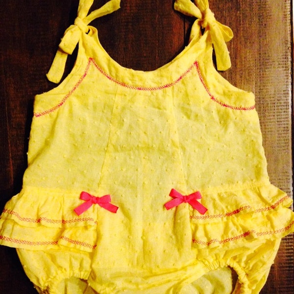 Baby Girl's Ruffled Romper, Rosebud Baby Romper Pdf Sewing Pattern ...