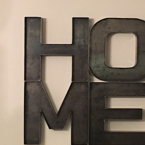 Handmade Metal HOME Sign-metal HOME Letters-industrial Metal Home Sign ...