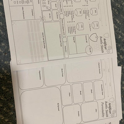 Artificer Alchemist Spell Slot Tracker Subclass Resource Tracker Dnd 5E ...