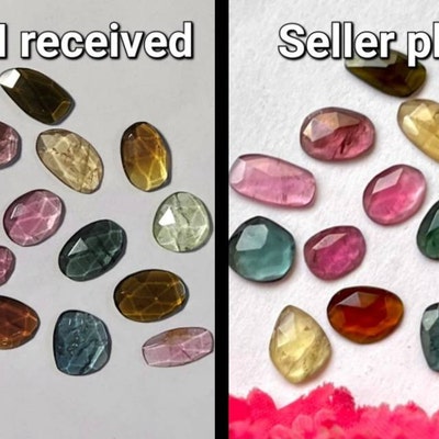 High Grade Natural Multi Colors Tourmaline Rose Cut. 15pcs 7mm-10mm ...