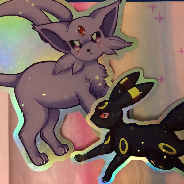 Espeon Eeveelutions Pokemon Holographic Vinyl Sticker - Etsy