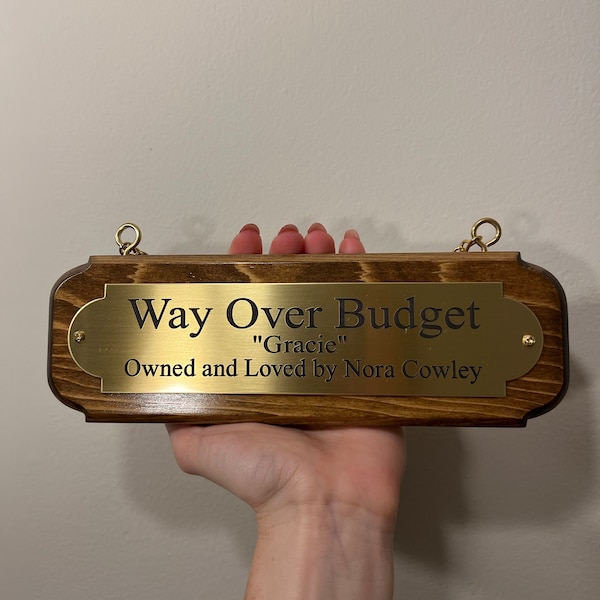 Fancy Horse Stall Name Plate- Solid Brass and Wood - Personalized ...