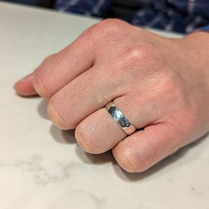 Band Tree Ring Nature Inspired Band Oak Leaf Ring Acorns Band Embossed ...