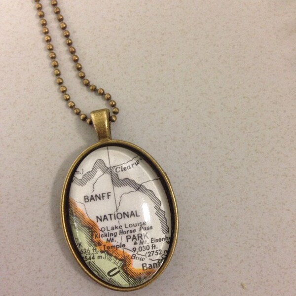 CUSTOM Map Necklace: Personalize With the Vintage Map Location of YOUR ...
