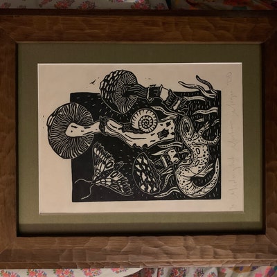 Mini Cicada Linocut Print - Etsy