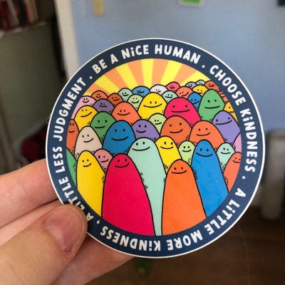 Kindness Circle Sticker Cute Positive Sticker Equality - Etsy Canada