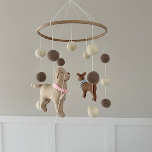 Dog Mobile for Nursery, Golden Retriever Dog Baby Mobile, Gender ...