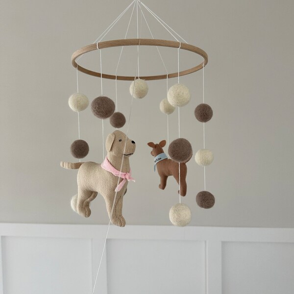 Dog Mobile for Nursery, Golden Retriever Dog Baby Mobile, Gender ...