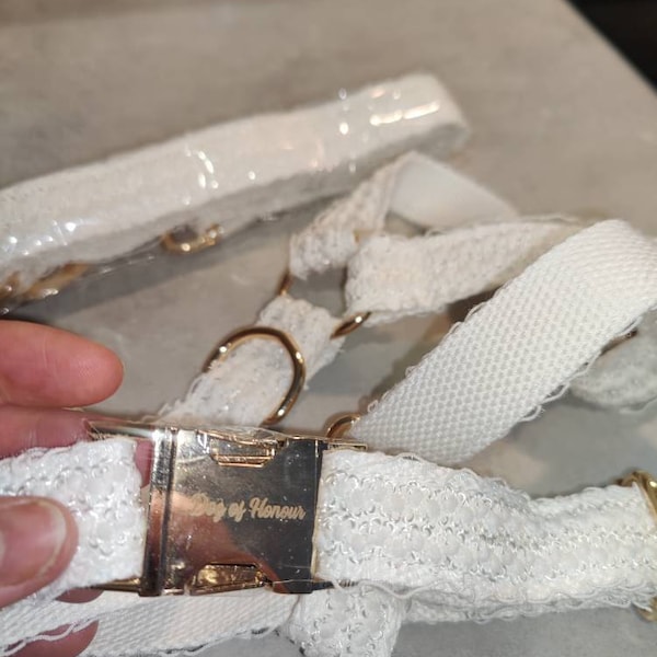 Custom White Lace Personalized Fancy Wedding Dog Collar or Dog Flower ...