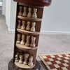 Handmade Wooden Chess Set in the Form of a Rook. Chess Tower. Playfield ...