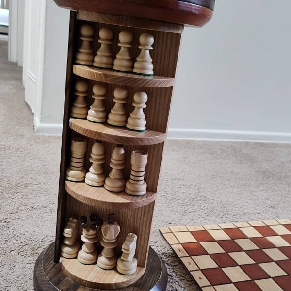 Handmade Wooden Chess Set in the Form of a Rook. Chess Tower. Playfield ...