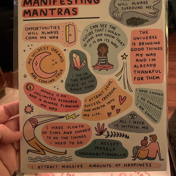Manifesting Mantras Art Print - Manifest Art Artwork Wall Decor Zen Den ...
