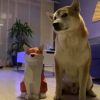 Shiba Inu Paper Model ,papercraft , DIY , Low Poly , PDF Papercraft ...