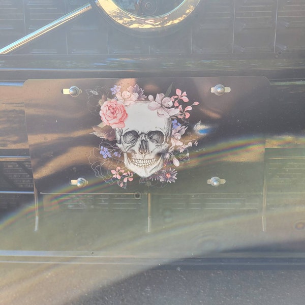 Distressed American Flag License Plate - Muted Gray Don't Tread on Me ...