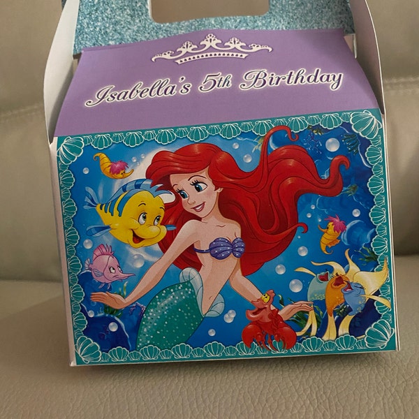 Princess Ariel Little Mermaid Birthday Personalized Gable Favor Goody ...