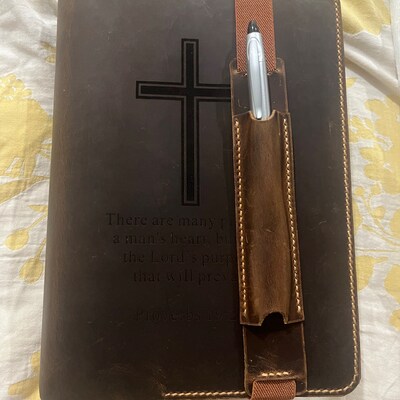 Personalized Leather Cover for Bible KJV , Custom Leather Holy Bible ...
