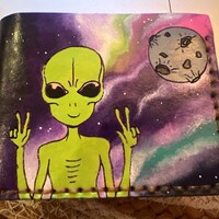 Planets Wallet Men's Leather Wallet Space Wallet Personalized Wallet ...