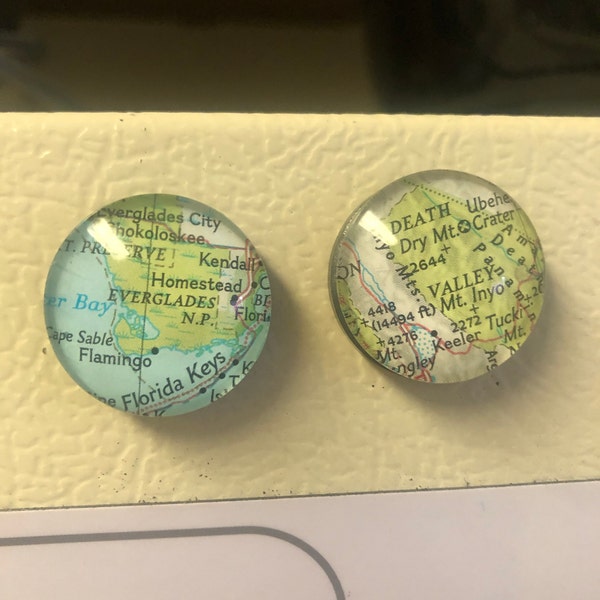 Custom Map Magnets. Set of Four. You Pick Any Cities, States, or ...