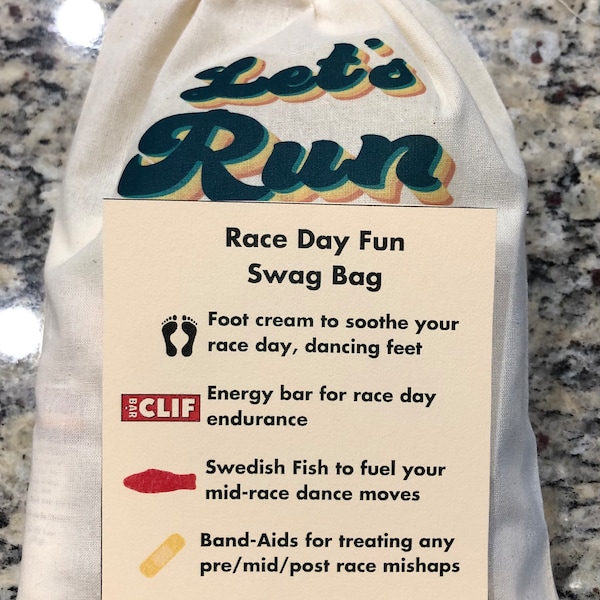 Marathon Favor Bags Let's Run Party Favors Retro Fun Run Party Favors ...