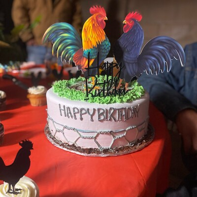 Rooster Cake Topper Farm Cake Topper Rooster Birthday Decor Rooster ...