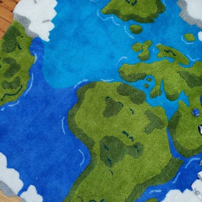 The Great Wave Handmade Tufted Rug, Cute, Home Decor, Living Room ...