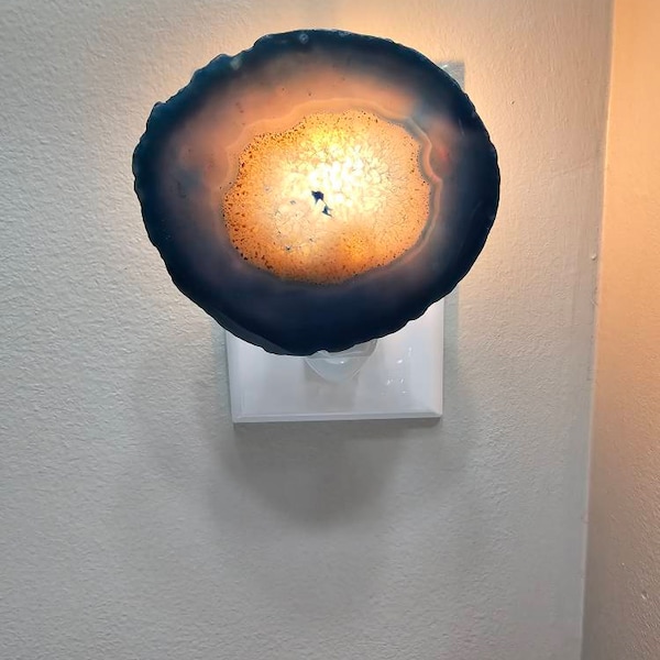 Agate Night Light Geode Night Light - Agate Slice Light - Bedroom Night ...