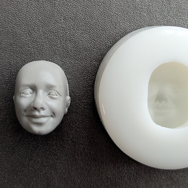3D Bear Head Silicone Mold for Clay, Cute Animal Face Mold for Doll ...