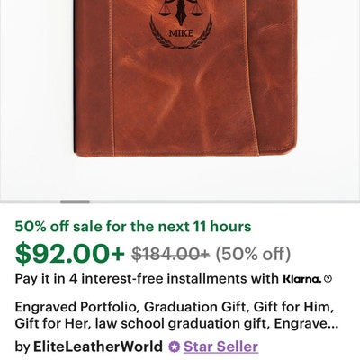 Personalized Vegan Slim Leather Portfolio, Custom Padfolio Folio for ...