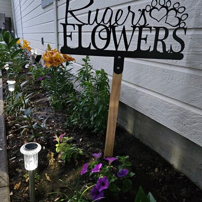 Dog Name Metal Sign, Dog Memorial, Garden Sign, Dog Gift, Dog Sign ...