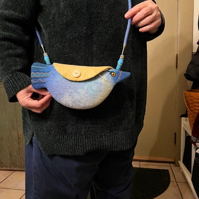 Small Wool Felted Bag Handmade Wool Bird Purse Animal Bags Crossbody ...