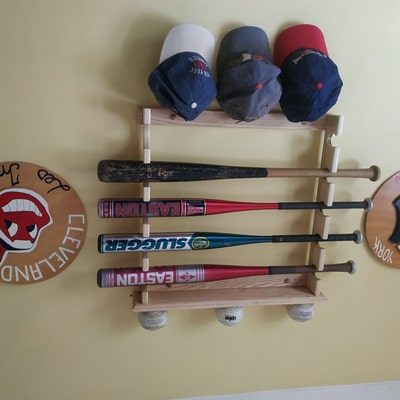 15 Mini Bat Horizontal Display Rack With Baseball Shelf - Etsy