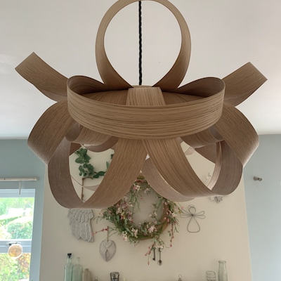 Hand Crafted Oak Pendant Ceiling Light - Etsy UK