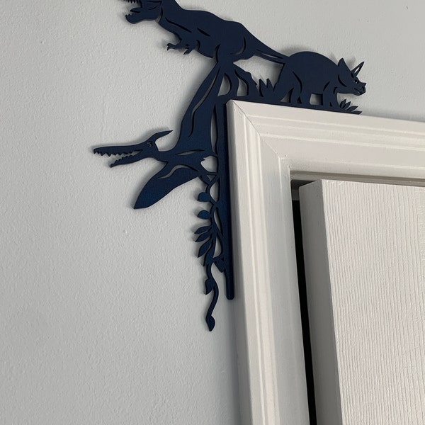 Dinosaur Door or Window Trim, Dinosaur Wood Frame Sitter, Dinosaur Wall ...
