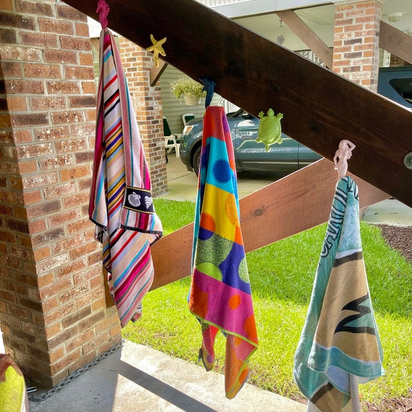 Surfboard Towel Rack Barn Wood Shelf Best Seller Coastal Decor OBX ...