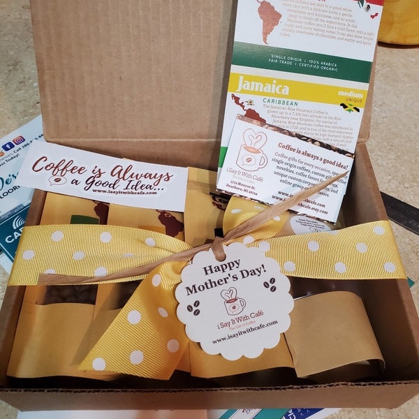 Coffee Mini Sampler With Chocolate Covered Beans | Coffee Gift Box ...