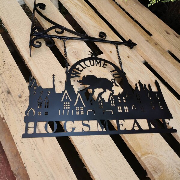 16" BLACK HAND FORGED Wrought Iron Blacksmith Sign Board Hanging ...