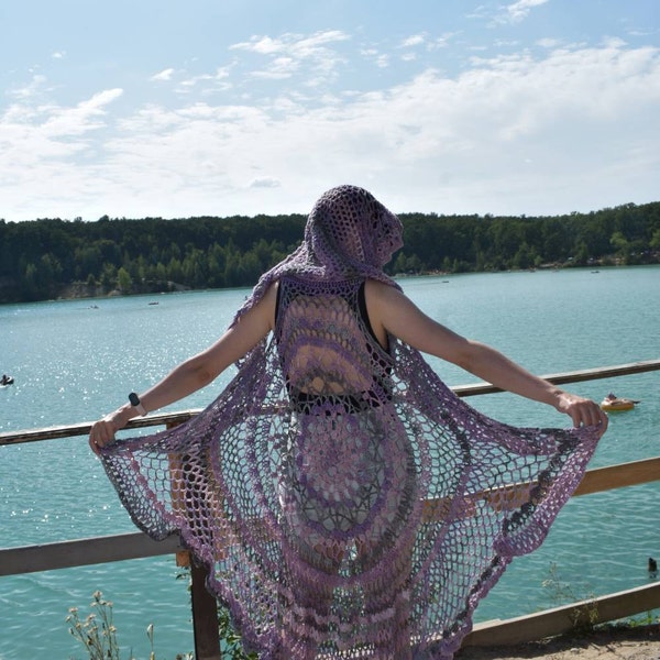 Crochet PATTERN: Lotus Duster / the ORIGINAL Bell Sleeve Lace Mandala ...