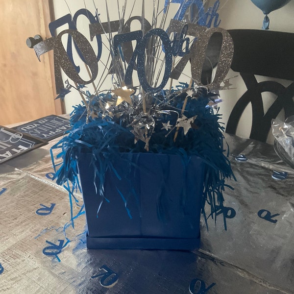 70th Birthday Decoration, 70th Birthday Centerpiece Sticks, Glitter ...