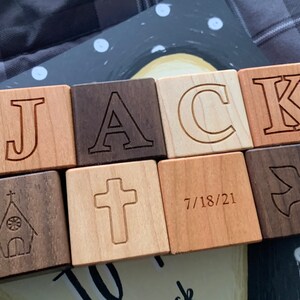 BAPTISM NAME BLOCKS Personalized Baby or Child's | Etsy