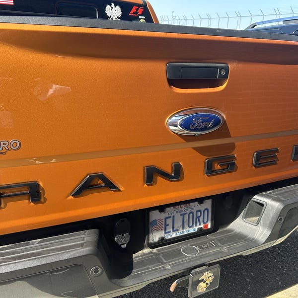 Red With Black Outline Raised Tailgate Insert Letters Tailgate Letters ...
