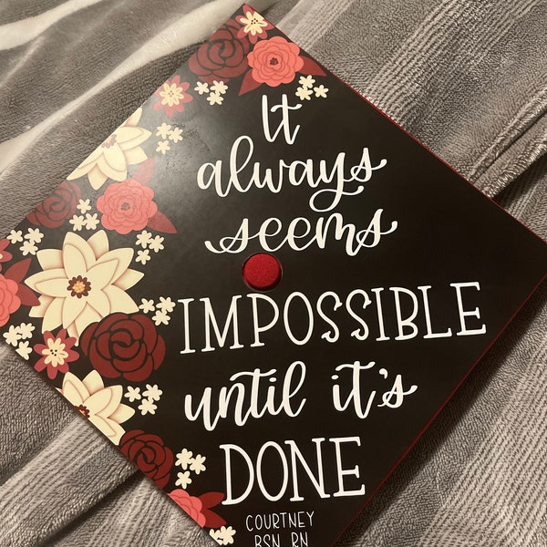 Grad Cap Topper Graduation Gift Tassel Custom Grad Quote Grad Cap ...