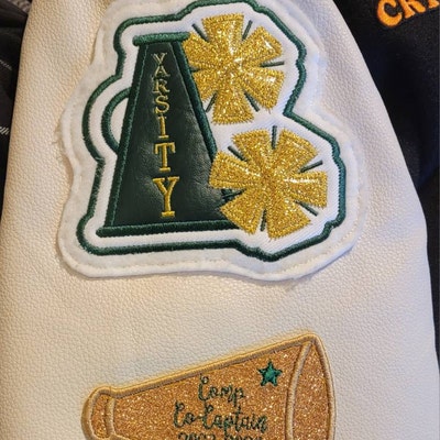 Chunky Varsity Number Font Sparkle Glitter Patch Iron or Sew on Vinyl ...