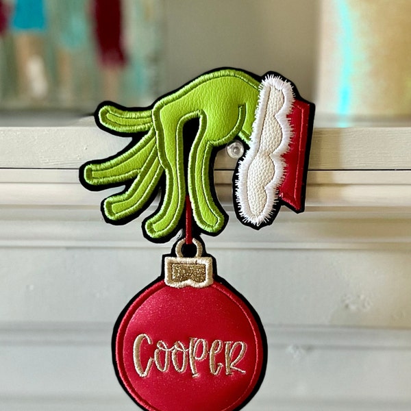 Green Monster Hand Monogram Applique Digital Machine Embroidery Design ...