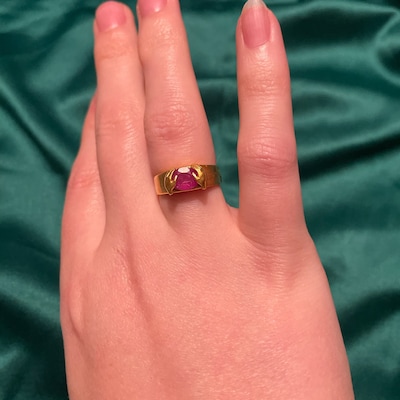 Fingers Ruby Ring Solid Sterling Minimalist Ring 925K Steling Silver ...