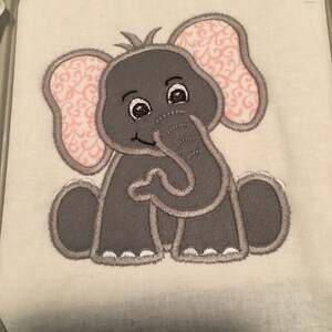 Applique Elephant Machine Embroidery Design Zoo Baby Jungle Boy Girl ...