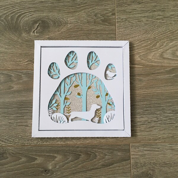 Dachshund Dog Breed Shadow Box SVG, 3d Papercut SVG, Layered Paper Art ...