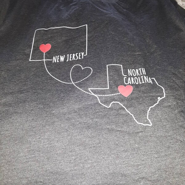 Custom Long Distance Relationship Shirt, State to State, Best Friends ...