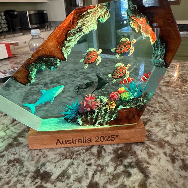 Orca Resin Epoxy Night Light, Turtles Resin Art Lamp, Handmade Resin ...