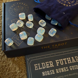 Rune Stones Gift Set Includes 21 Page Guide Book and Free Satin Lined ...