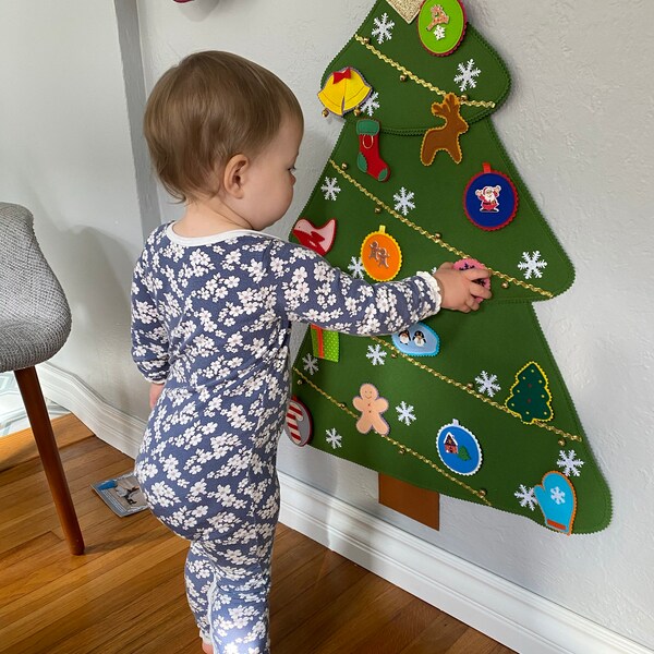 4-parts Wall Felt Christmas Tree, Toddler Felt Christmas Tree ...